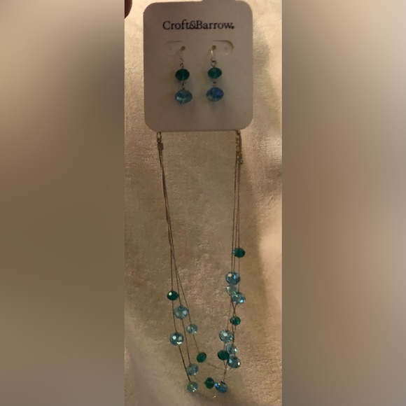 croft & barrow | Jewelry | Nwt Croft Barrow 3 Tier Blue Teal Beaded ...